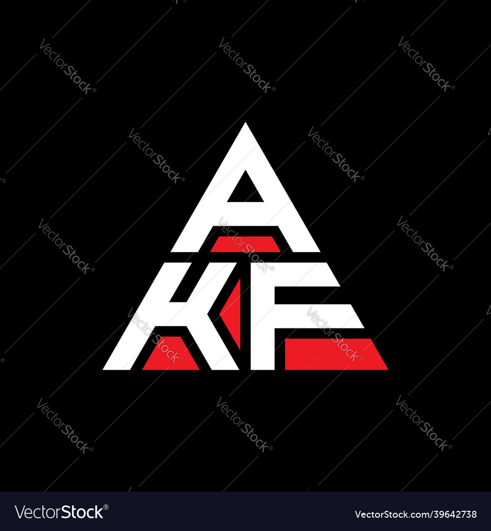 Akf triangle letter logo design Royalty Free Vector Image