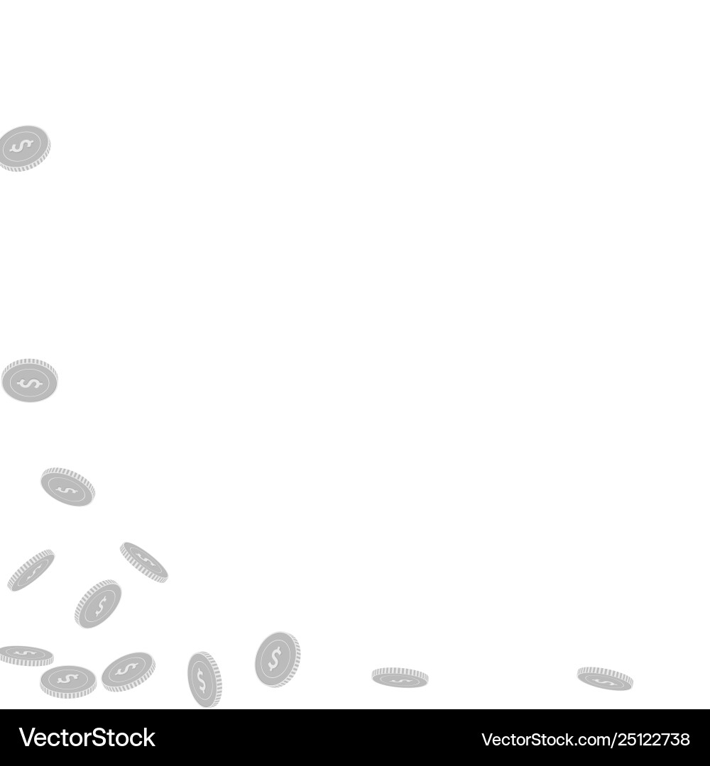 American dollar coins falling scattered black Vector Image