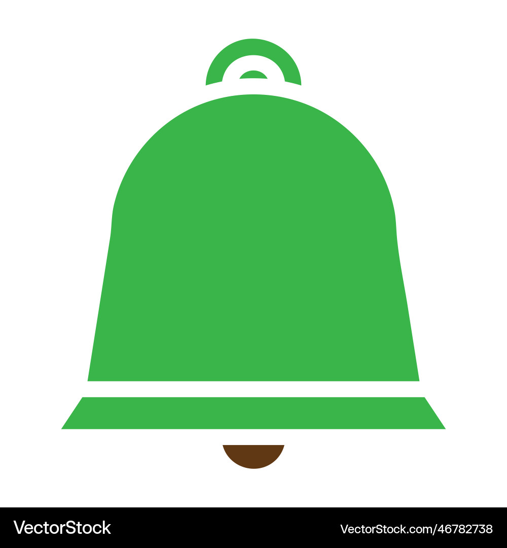 Bell icon solid green brown colour easter symbol Vector Image