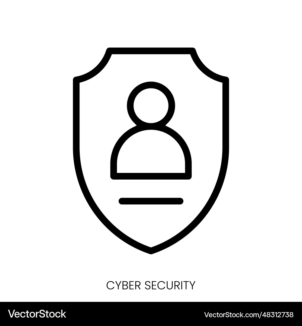 Cyber security icon line art style design Vector Image