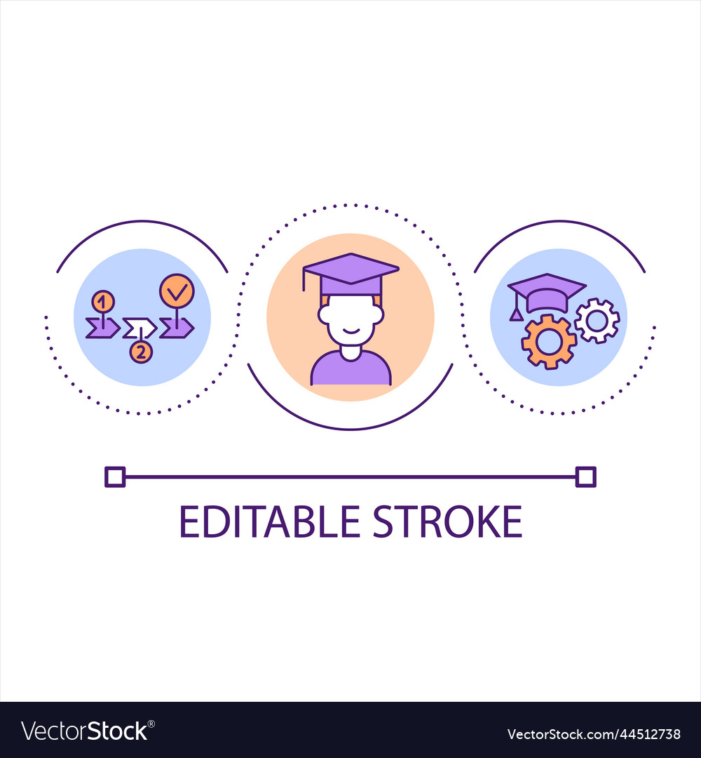 Educational process loop concept icon Royalty Free Vector