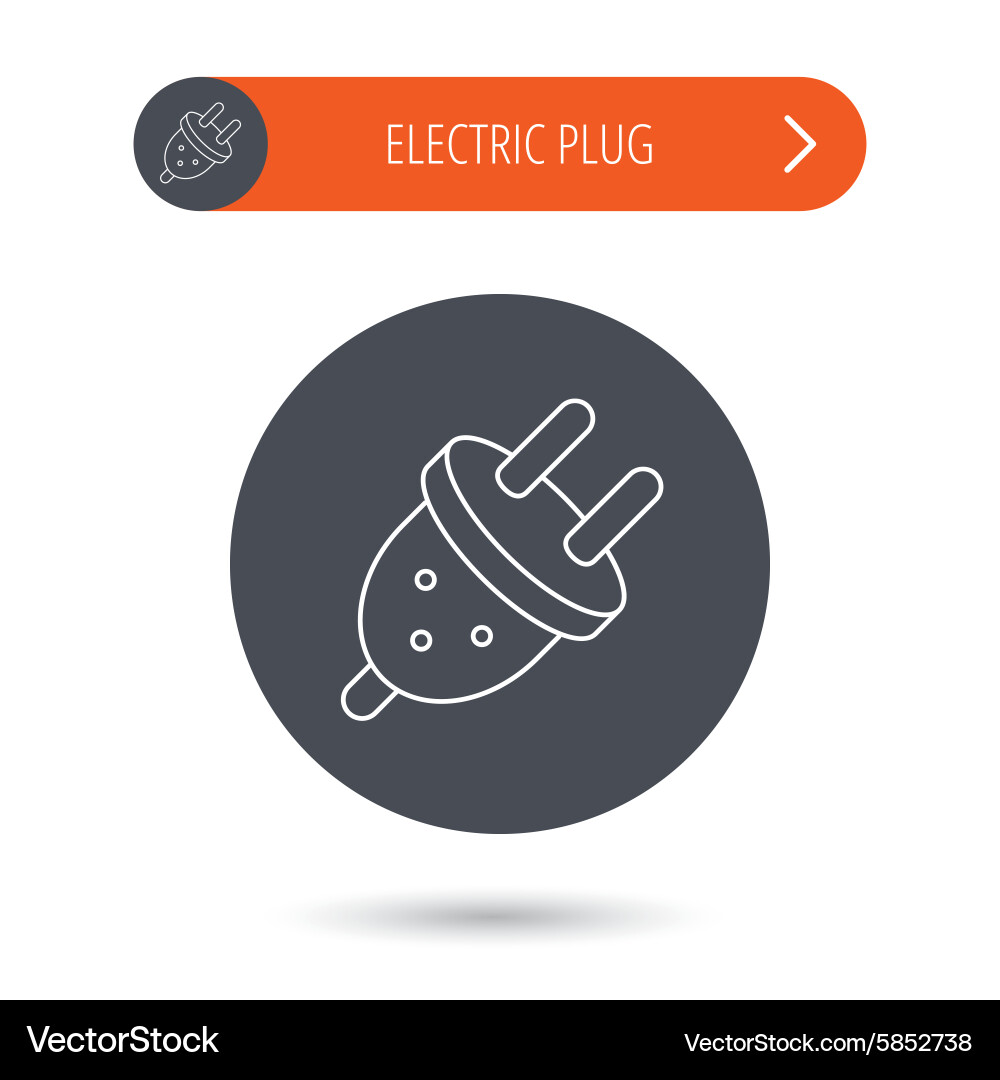 Electric plug icon european socket sign Royalty Free Vector