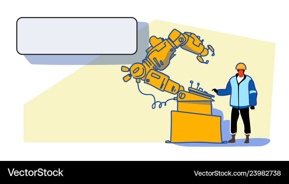Factory worker in uniform engineer of conveyor Vector Image