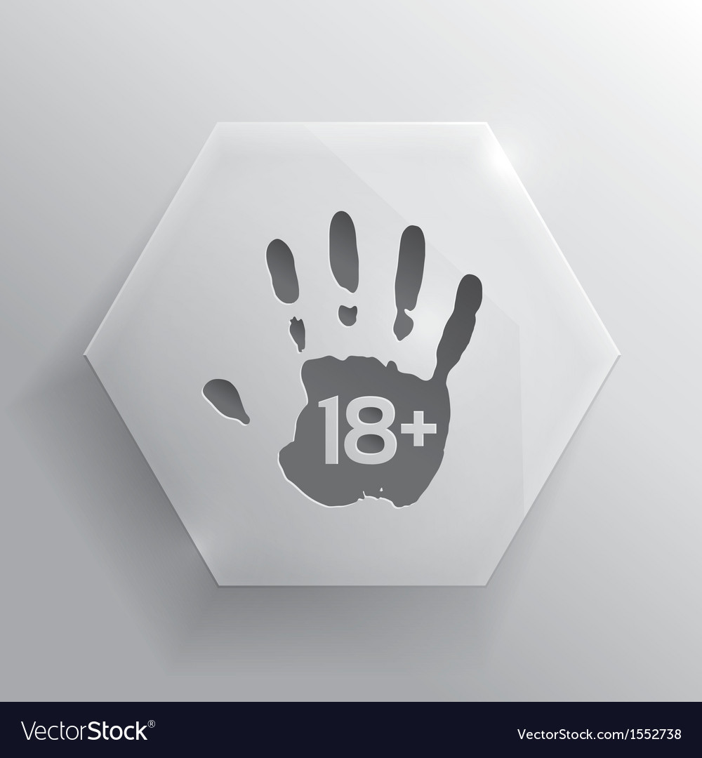 Glass adults only button age limit Royalty Free Vector Image Glass adults only button age limit Royalty Free Vector Image
