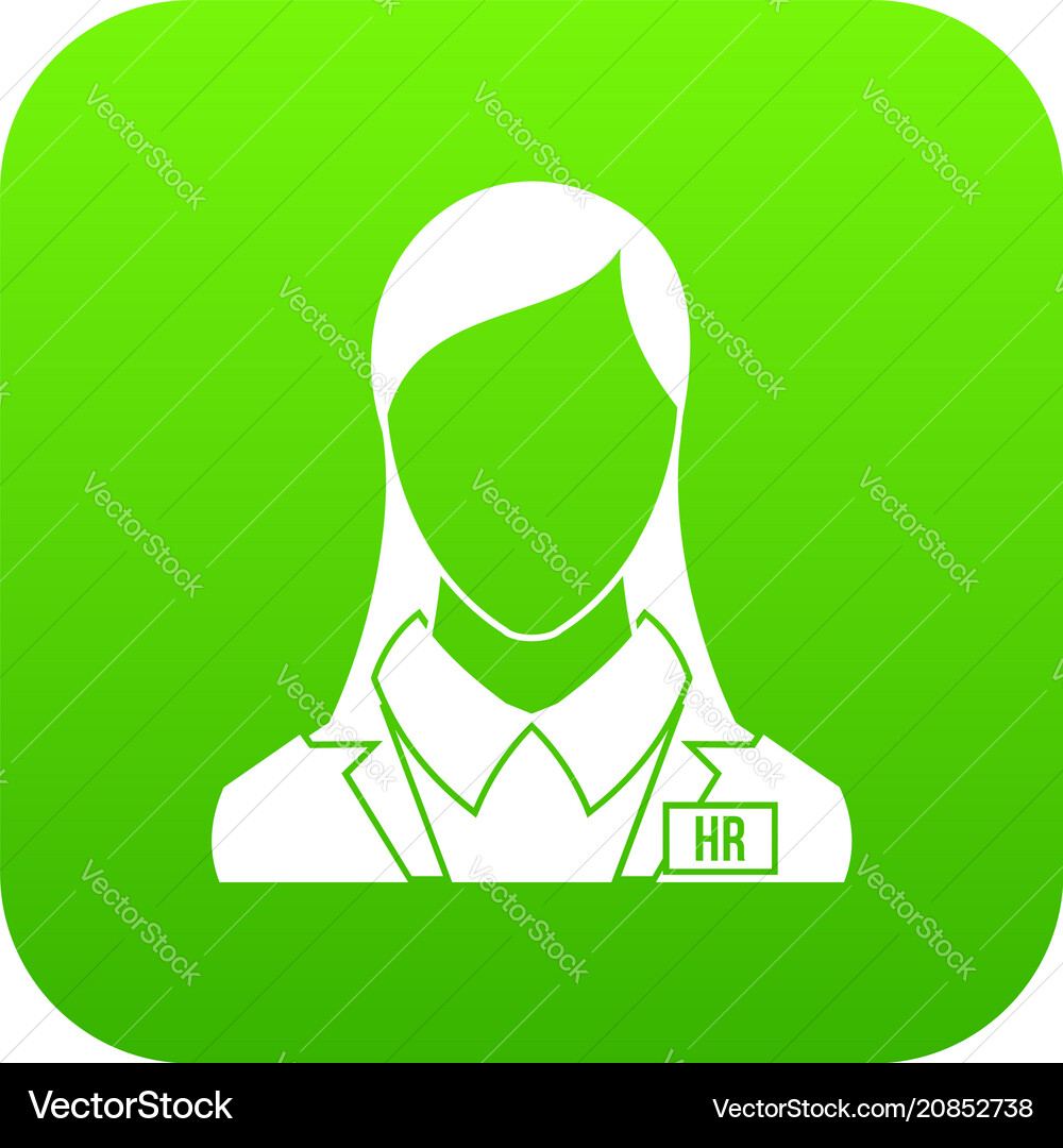 Hr management icon digital green Royalty Free Vector Image