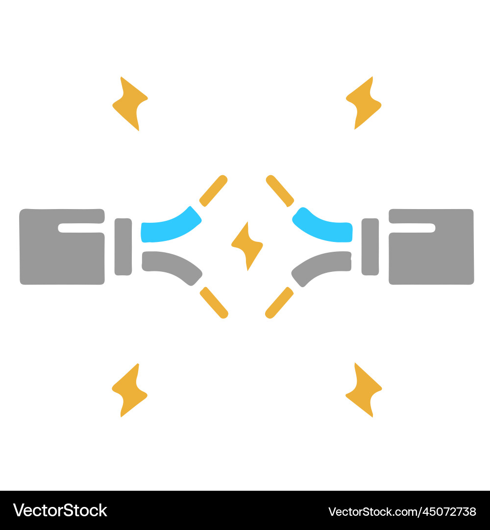 Ignition spark or short circuit and line breaking Vector Image