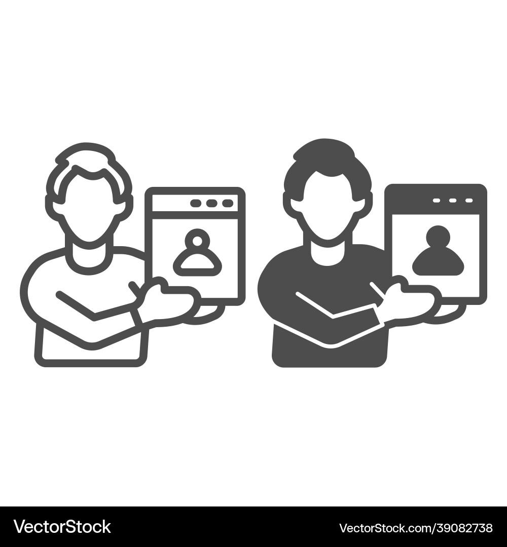 Man web designer with presentation of site project