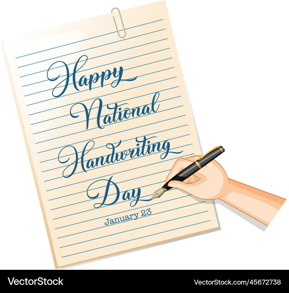 National handwriting day banner design Royalty Free Vector