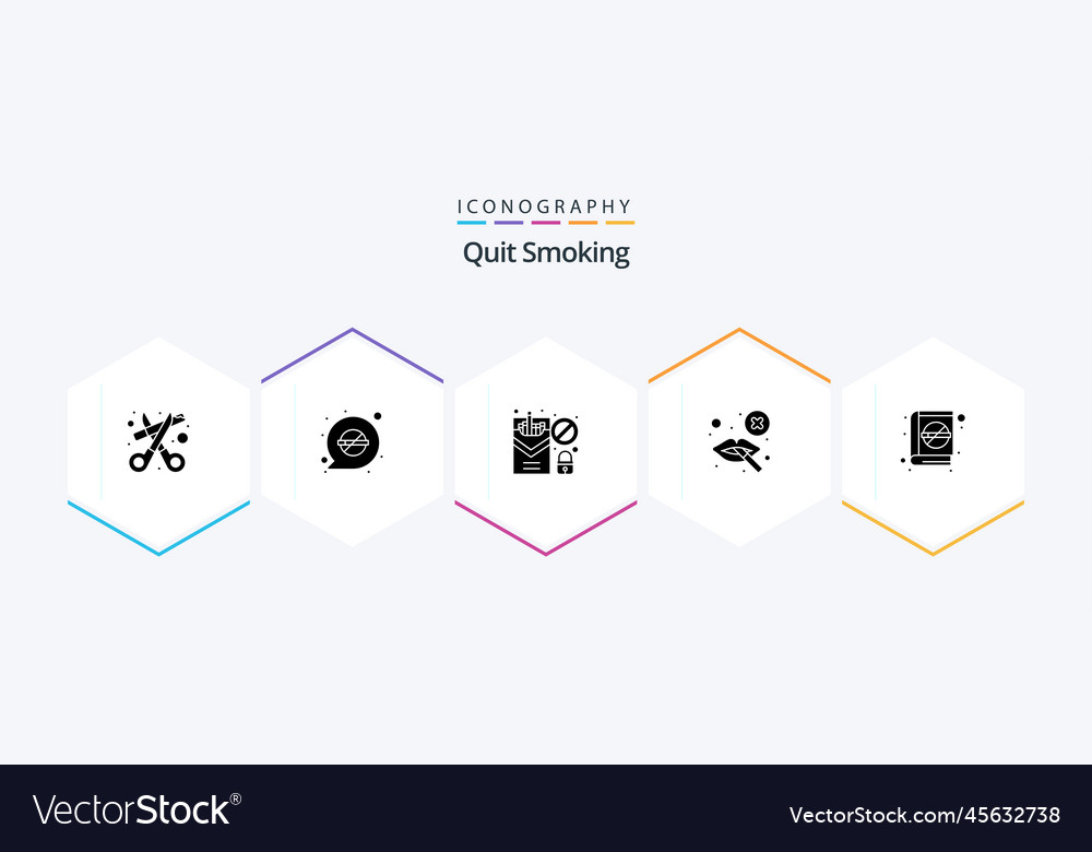 Quit smoking 25 glyph icon pack including Vector Image Quit smoking 25 glyph icon pack including Vector Image