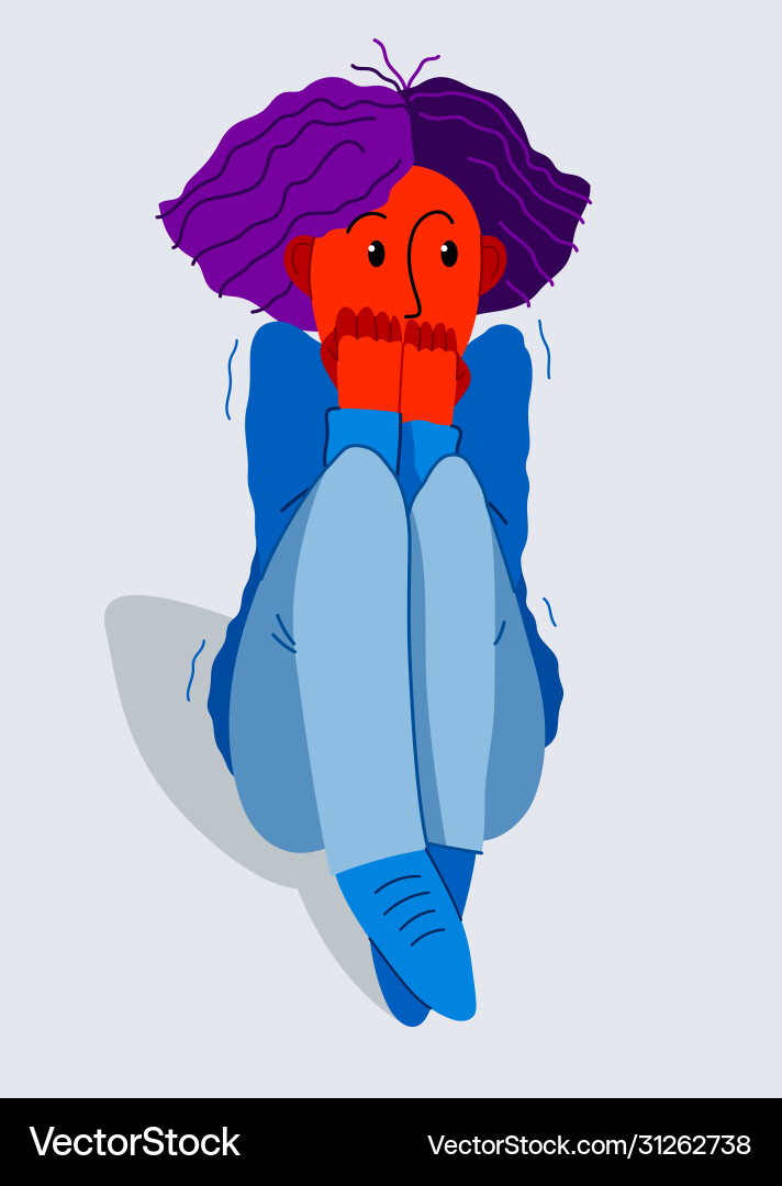 Scared young woman feeling uncomfortable phobia Vector Image