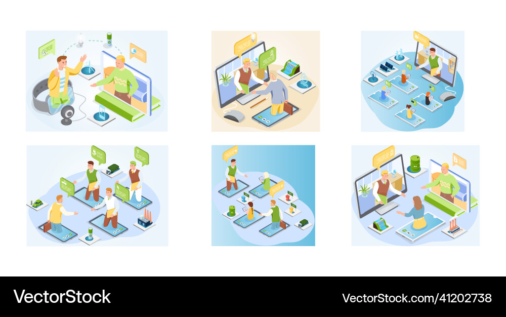 Set of about people communicating Royalty Free Vector Image