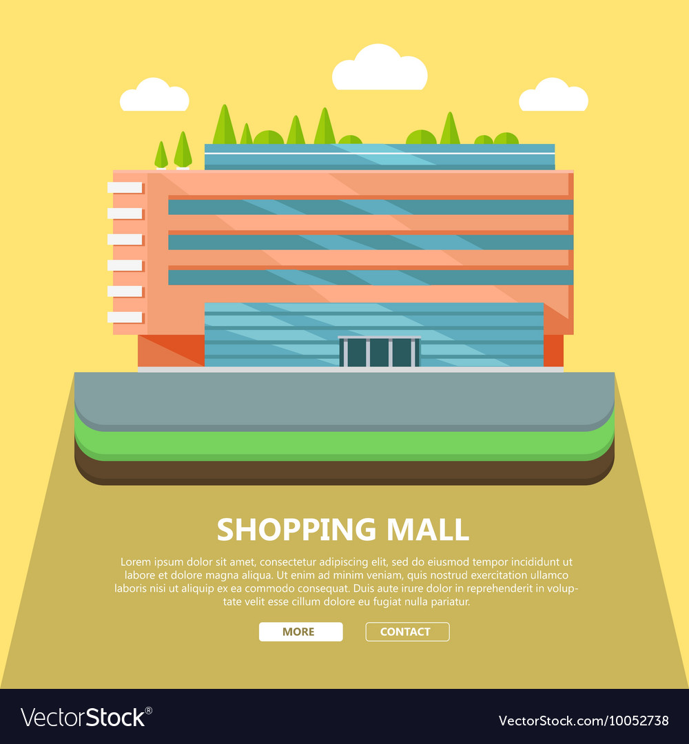 Shopping mall web template in flat design Vector Image