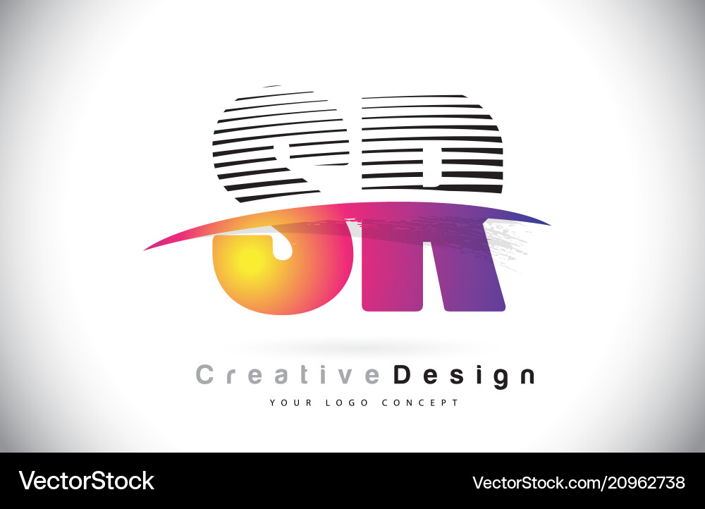 Sr s r letter logo design with creative lines and Vector Image