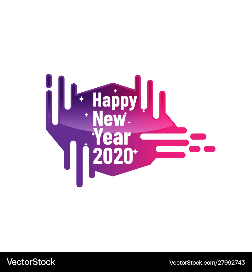 2020 colorful text isolated on white background Vector Image