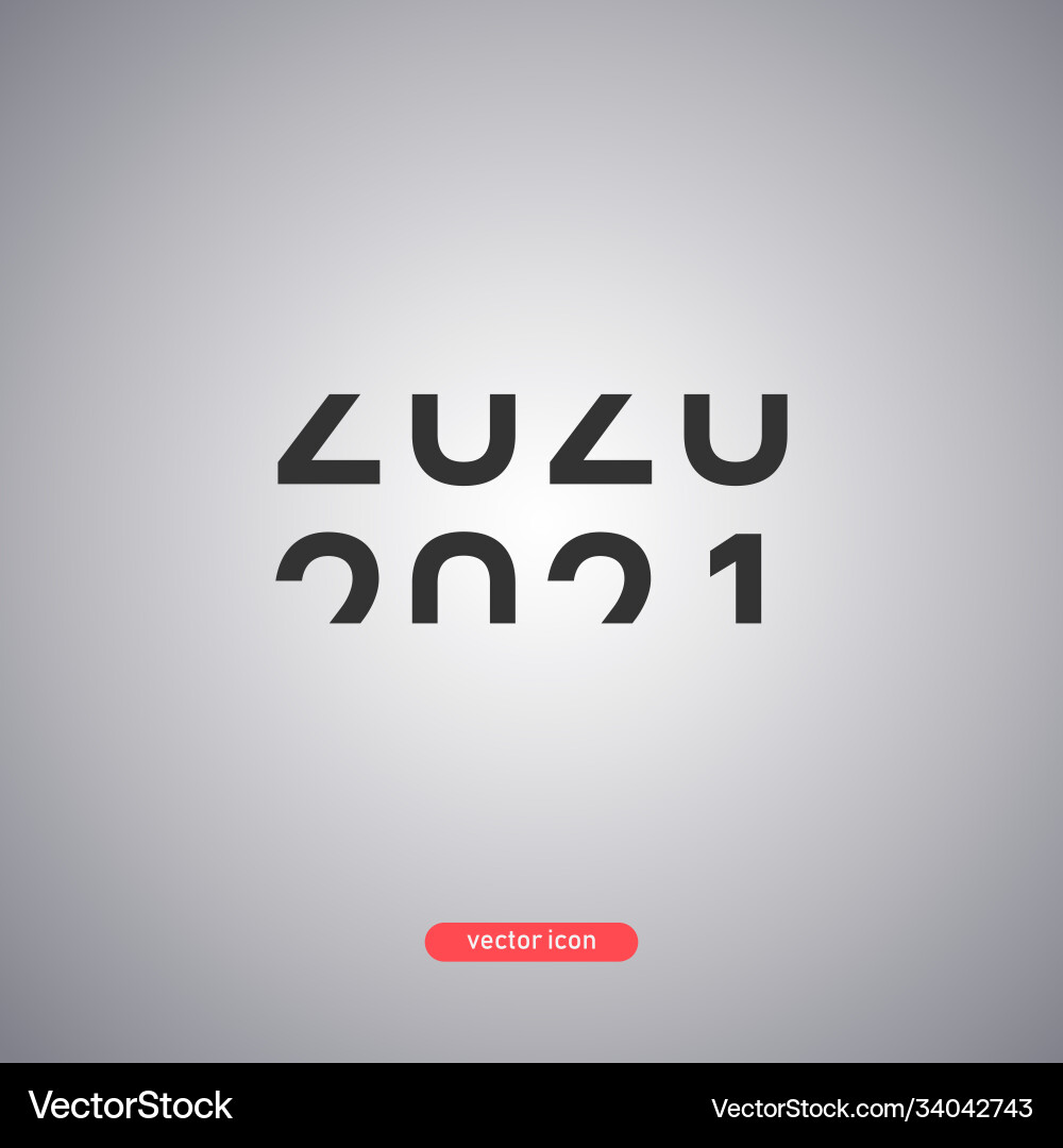 2021 year icon isolated on gray background Vector Image