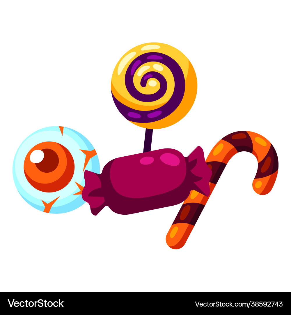 Cartoon candy treat or trick Royalty Free Vector Image
