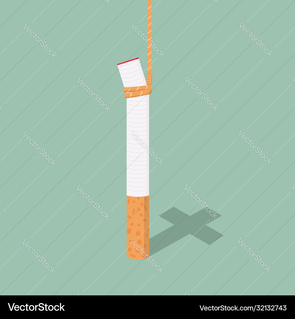 Cigarette cross shadow with rope concept Vector Image