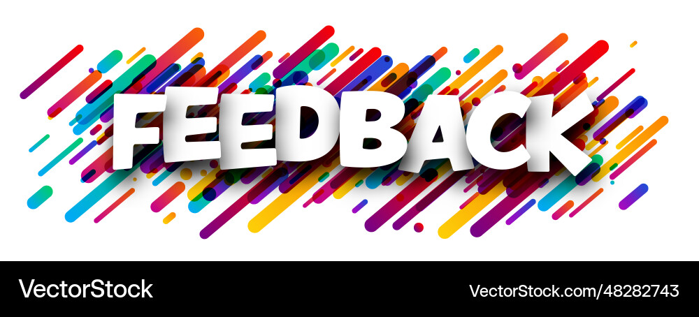 Feedback sign over colorful brush strokes Vector Image