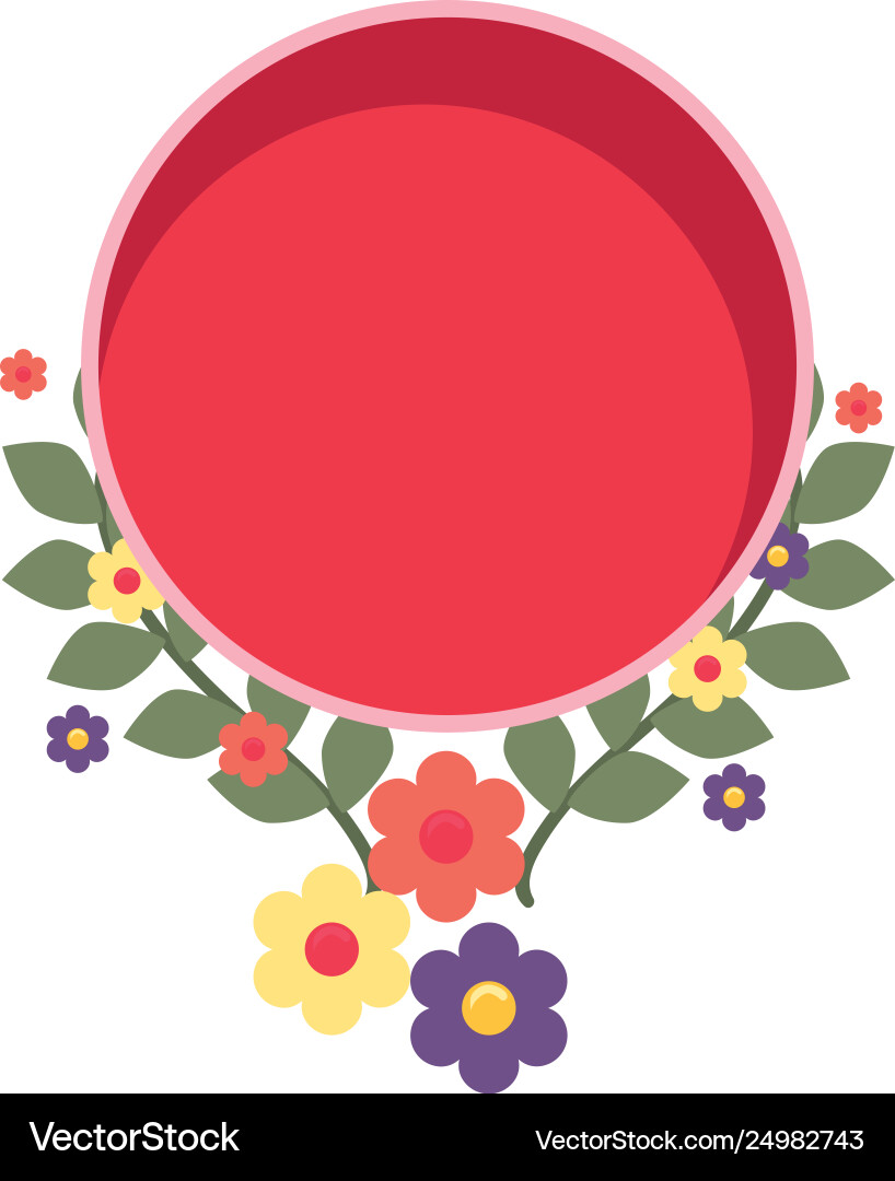Flowers badge decoration Royalty Free Vector Image