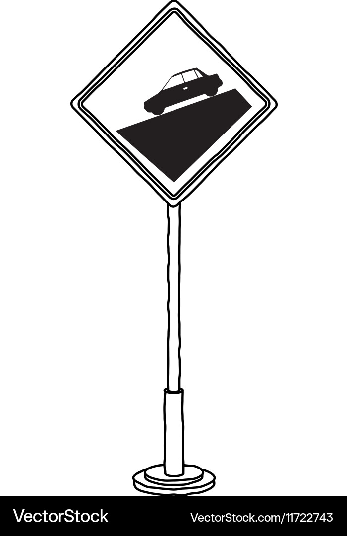 Isolated car road sign design Royalty Free Vector Image