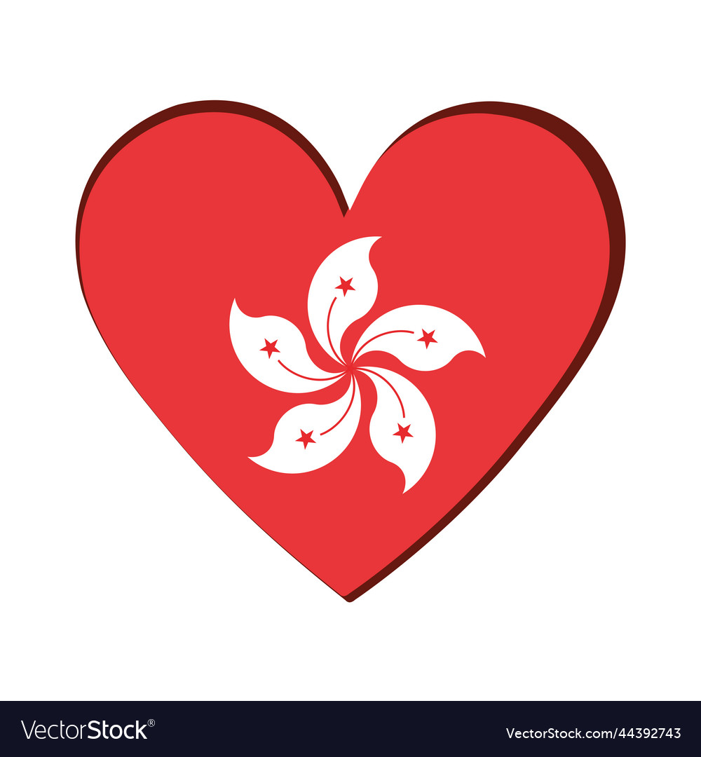 Isolated Heart Shape With The Flag Of Hong Kong Vector Image