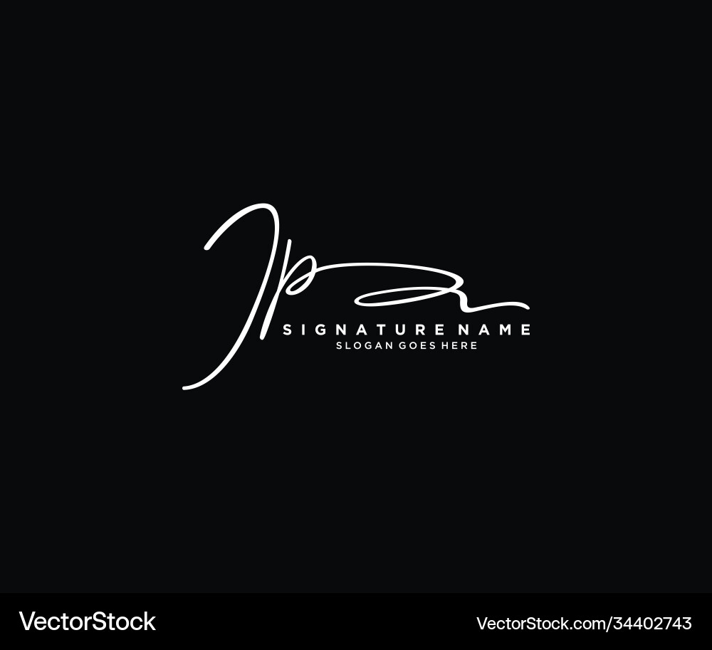 Letter ip signature logo template Royalty Free Vector Image