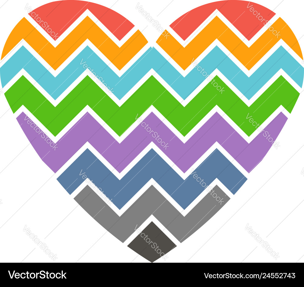 Love heart chevron style logo Royalty Free Vector Image