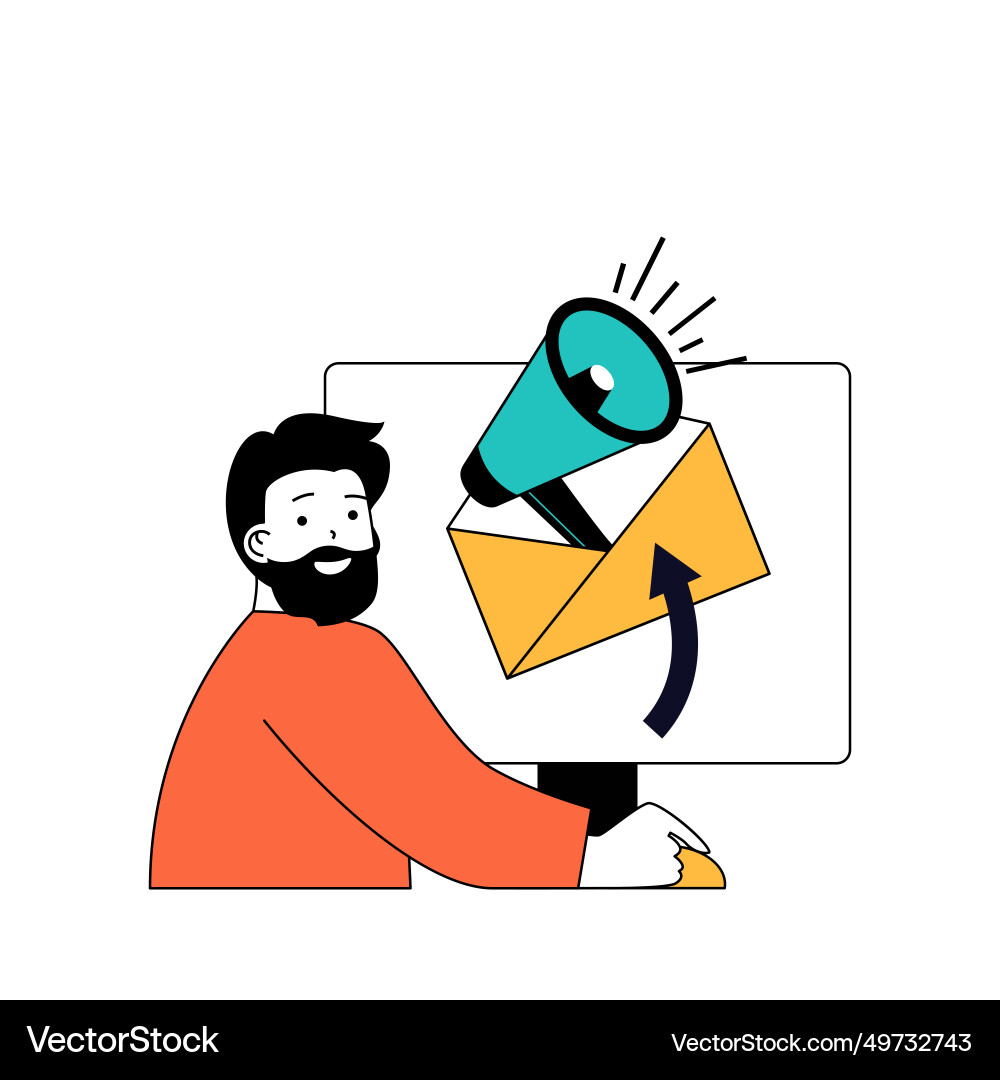 Marketing and development concept with cartoon Vector Image