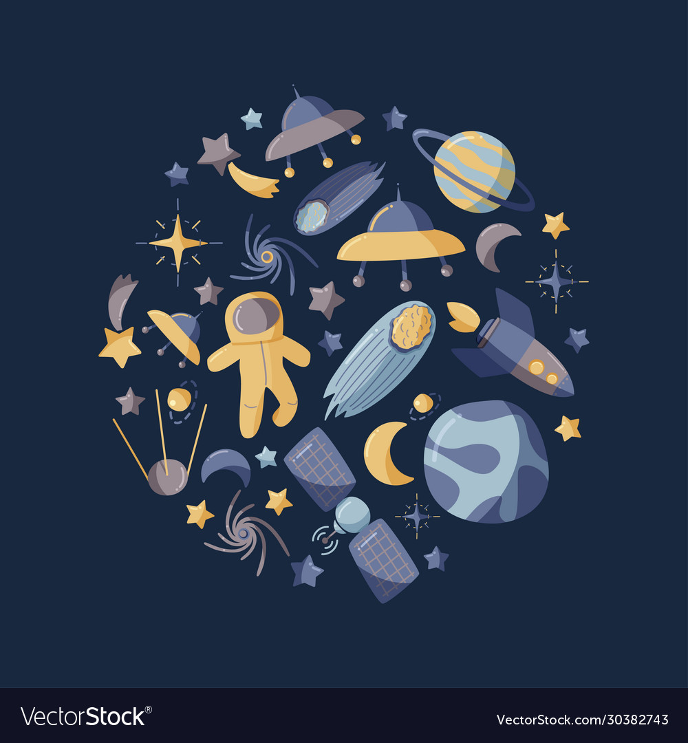 Open space abstract circle shape kids template Vector Image