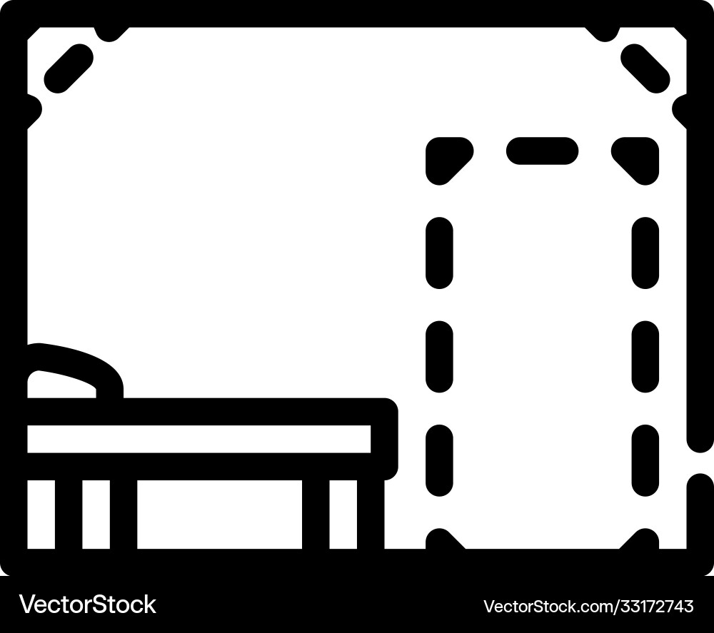 Sanitation room line icon isolated Royalty Free Vector Image