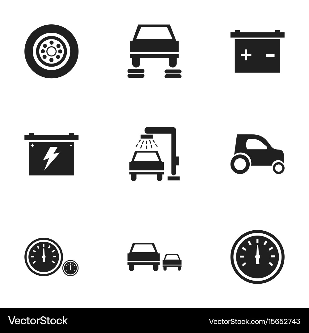 Set of 9 editable transport icons includes Vector Image