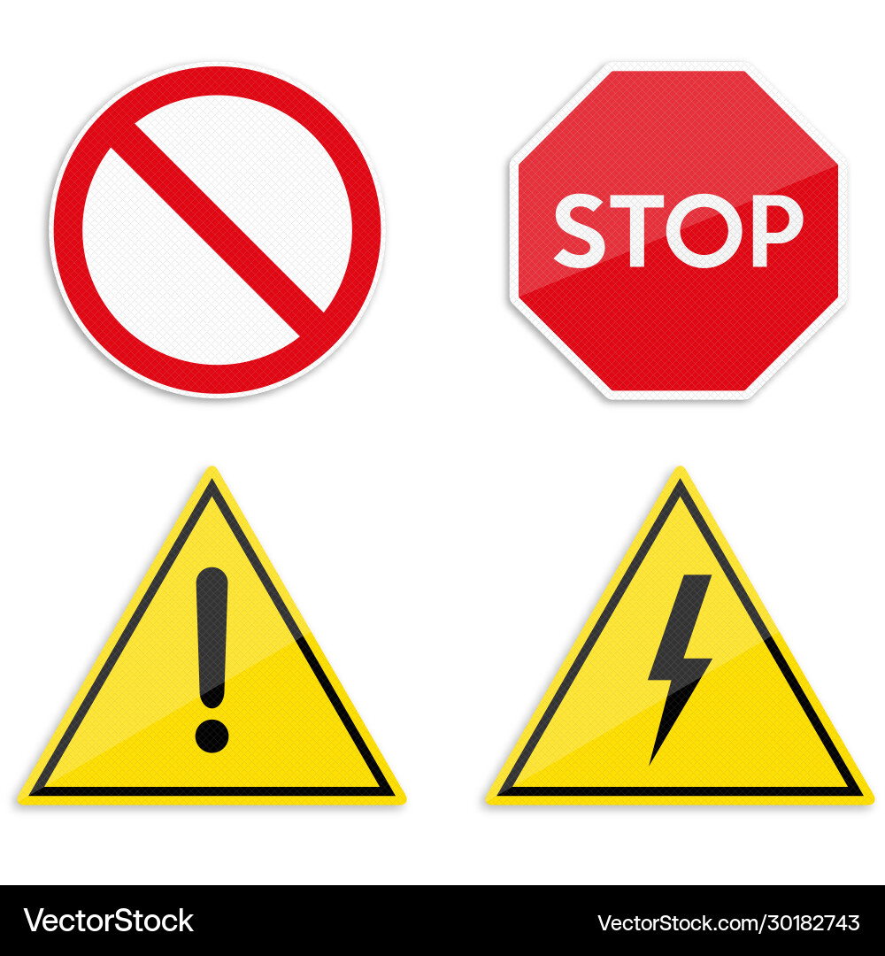 Stop sign isolated on pure white Royalty Free Vector Image