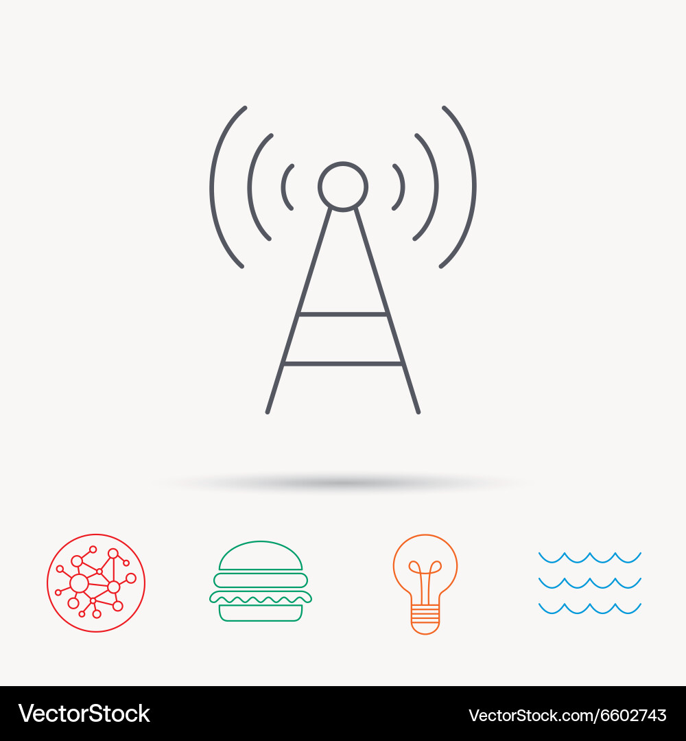 Telecommunication tower icon signal sign Vector Image