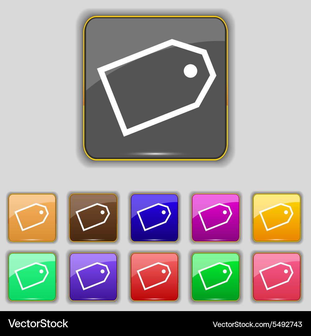 Web stickers icon sign set with eleven colored Vector Image