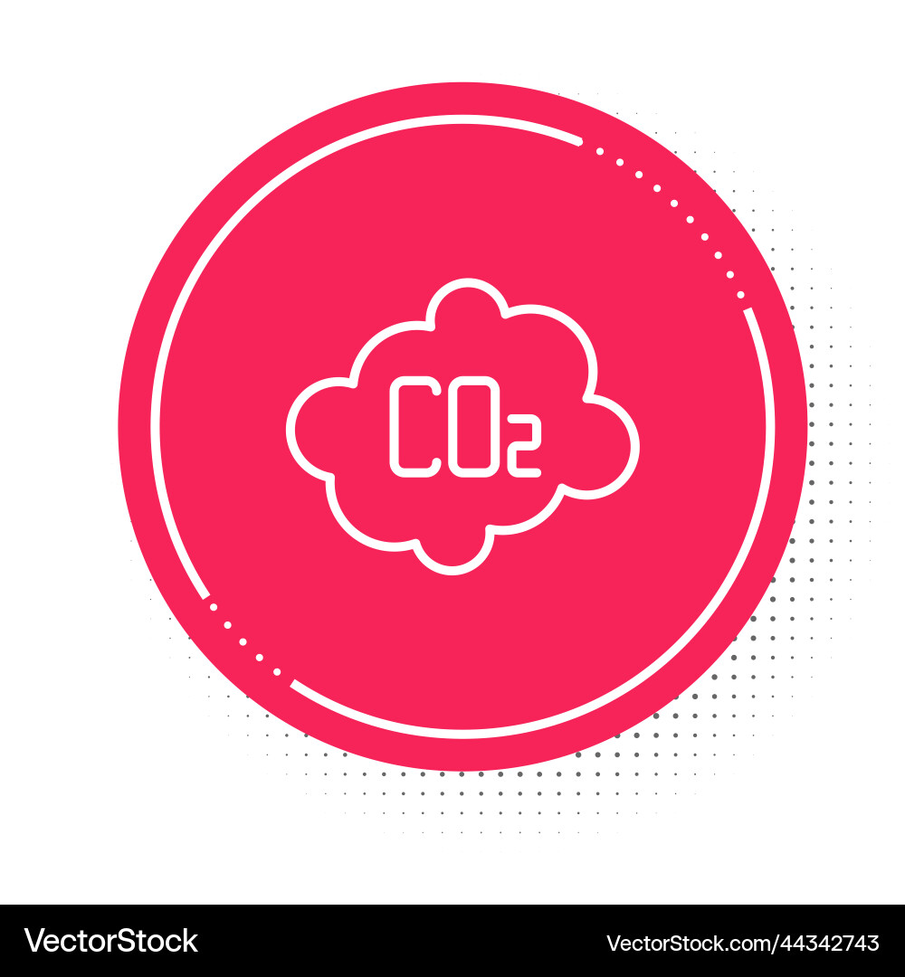 White line co2 emissions in cloud icon isolated Vector Image