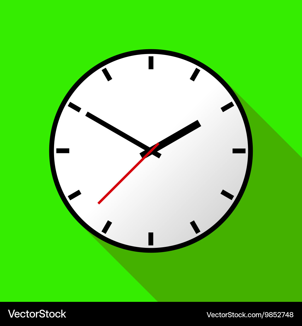 Clock icon flat design eps10 Royalty Free Vector Image
