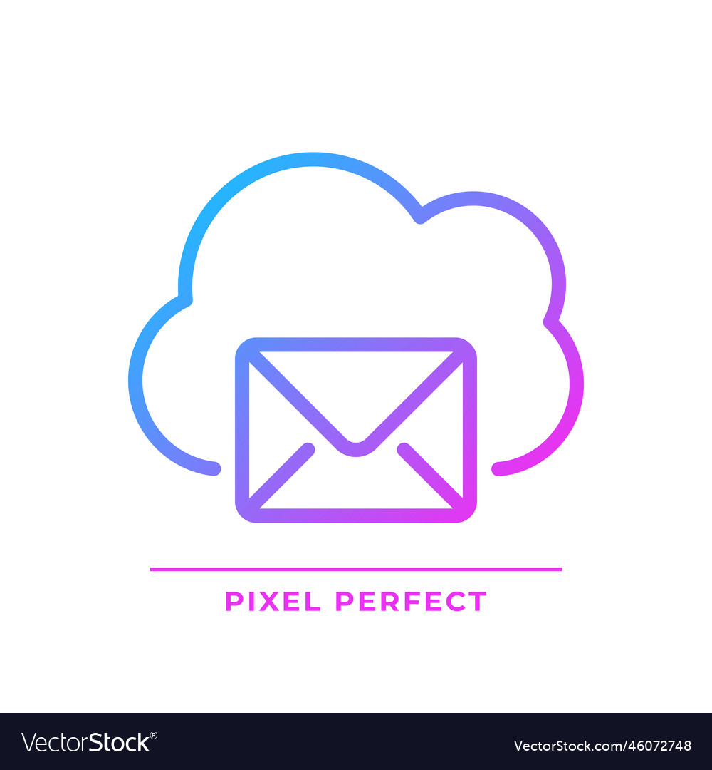 Cloud Based Email Pixel Perfect Gradient Linear Vector Image