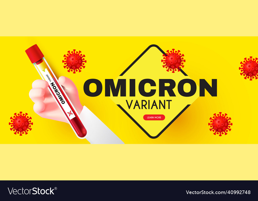 Coronavirus omicron version blood sample tube Vector Image