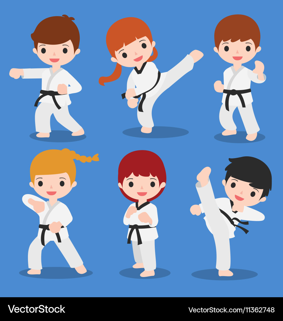 Cute cartoon martial arts Royalty Free Vector Image
