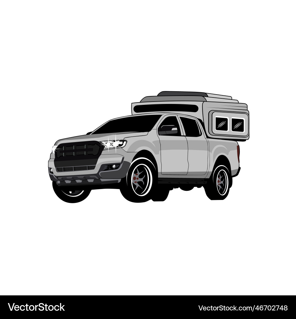 Family rv camping caravan Royalty Free Vector Image