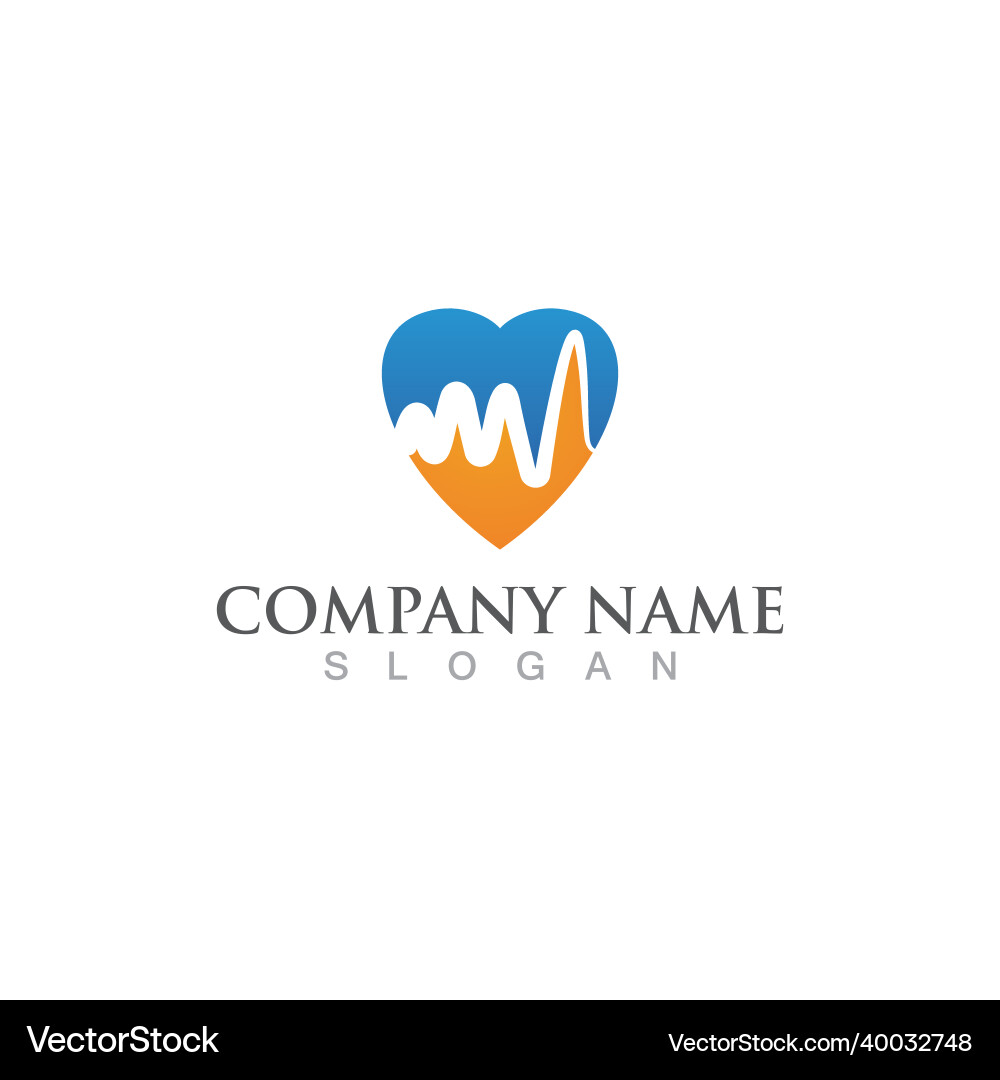 Heart beat logo and symbol image Royalty Free Vector Image