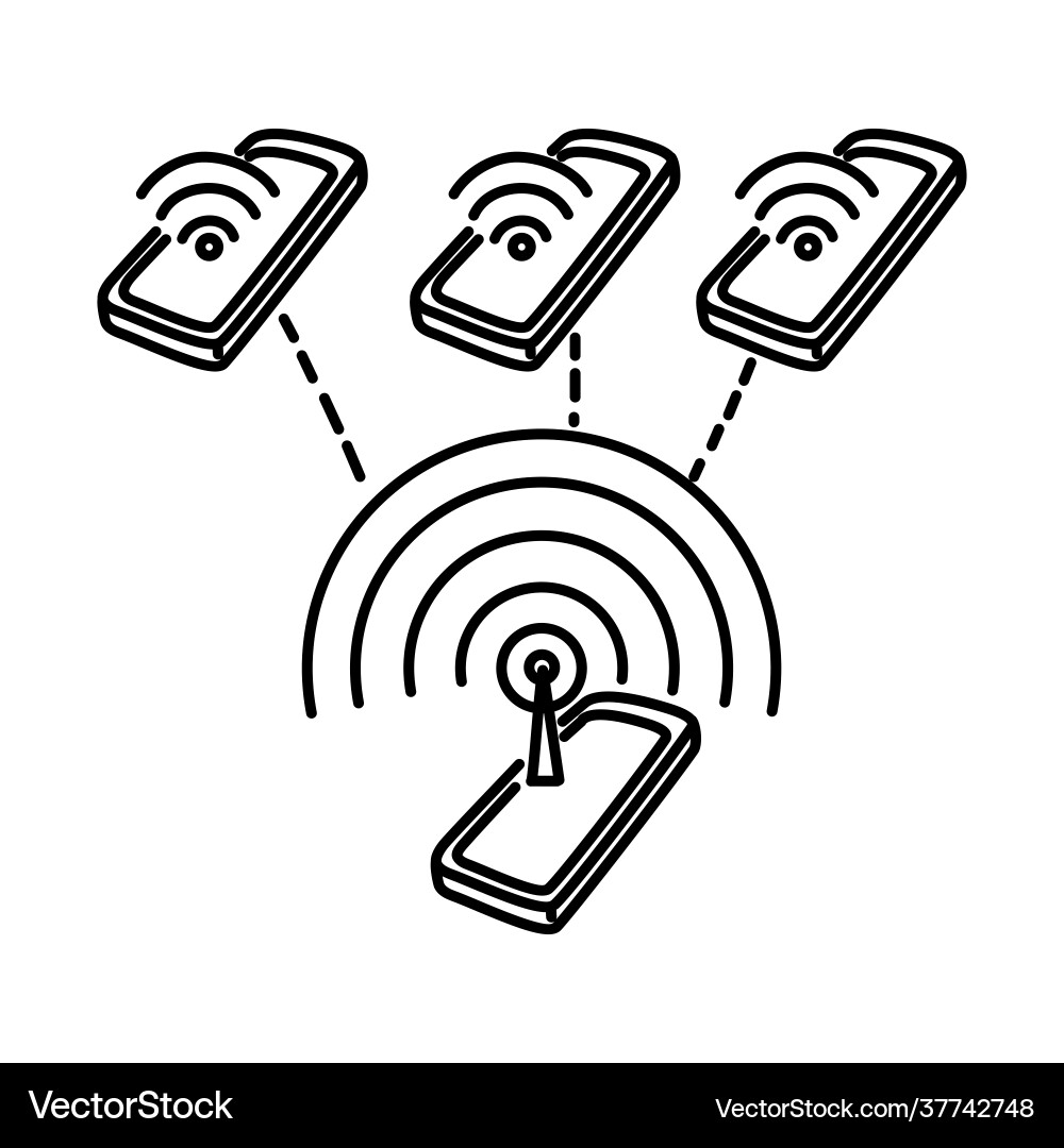 Hotspot icon doodle hand drawn or outline Vector Image