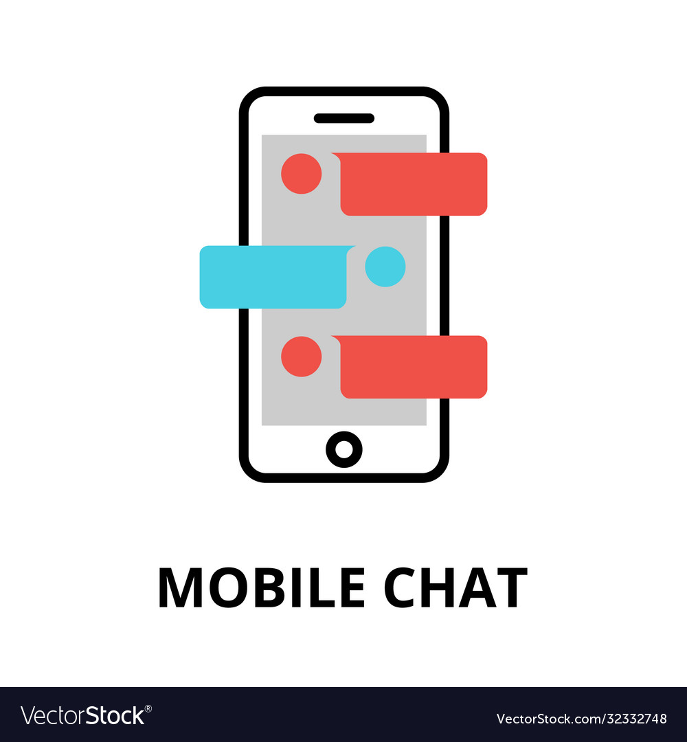 Icon mobile chat concept Royalty Free Vector Image