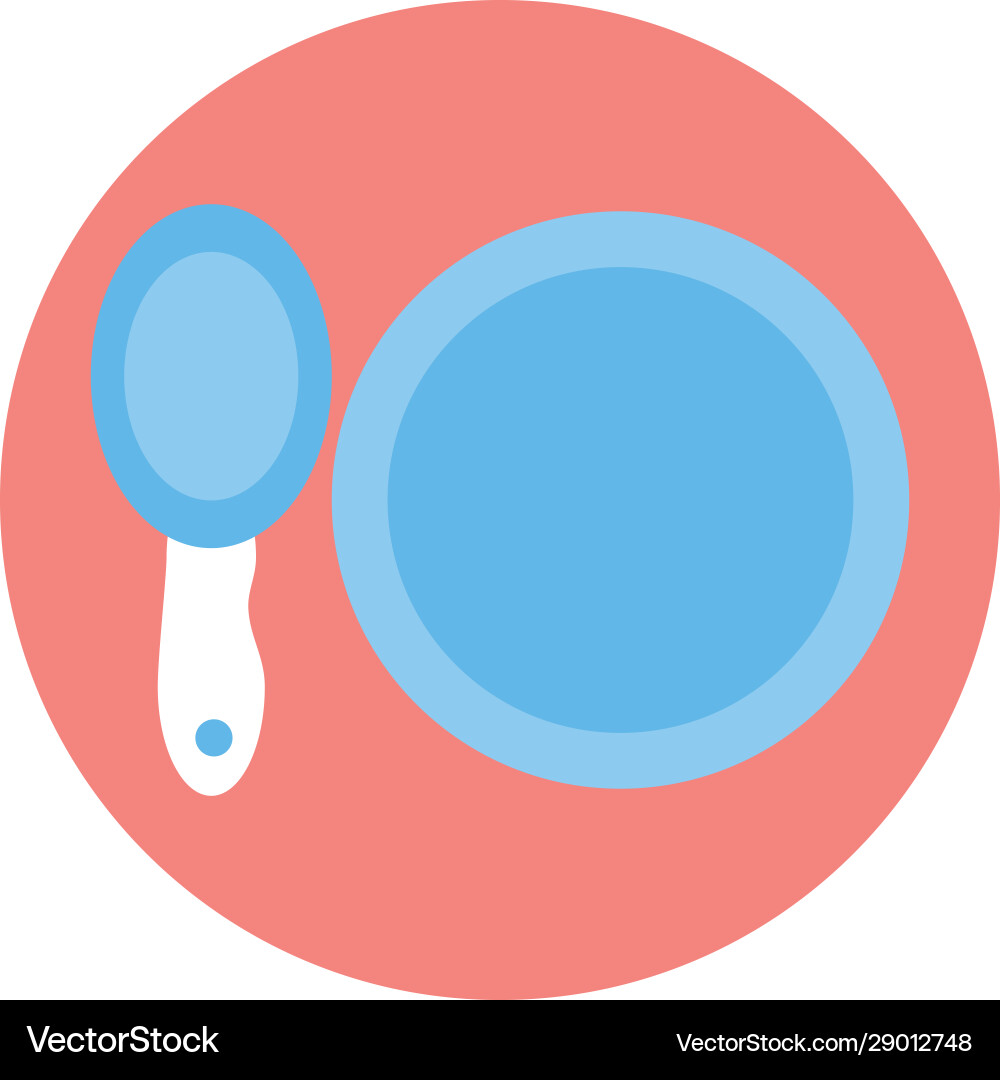Isolated baby spoon and plate design Royalty Free Vector