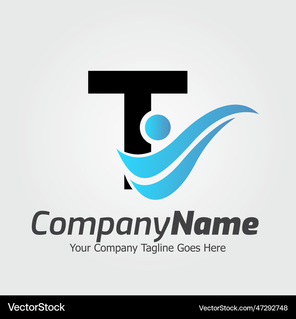 Letter t logo template colorful t Royalty Free Vector Image