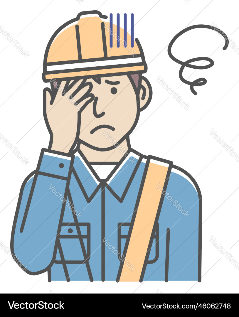 Male blue collar worker gesture trouble Royalty Free Vector