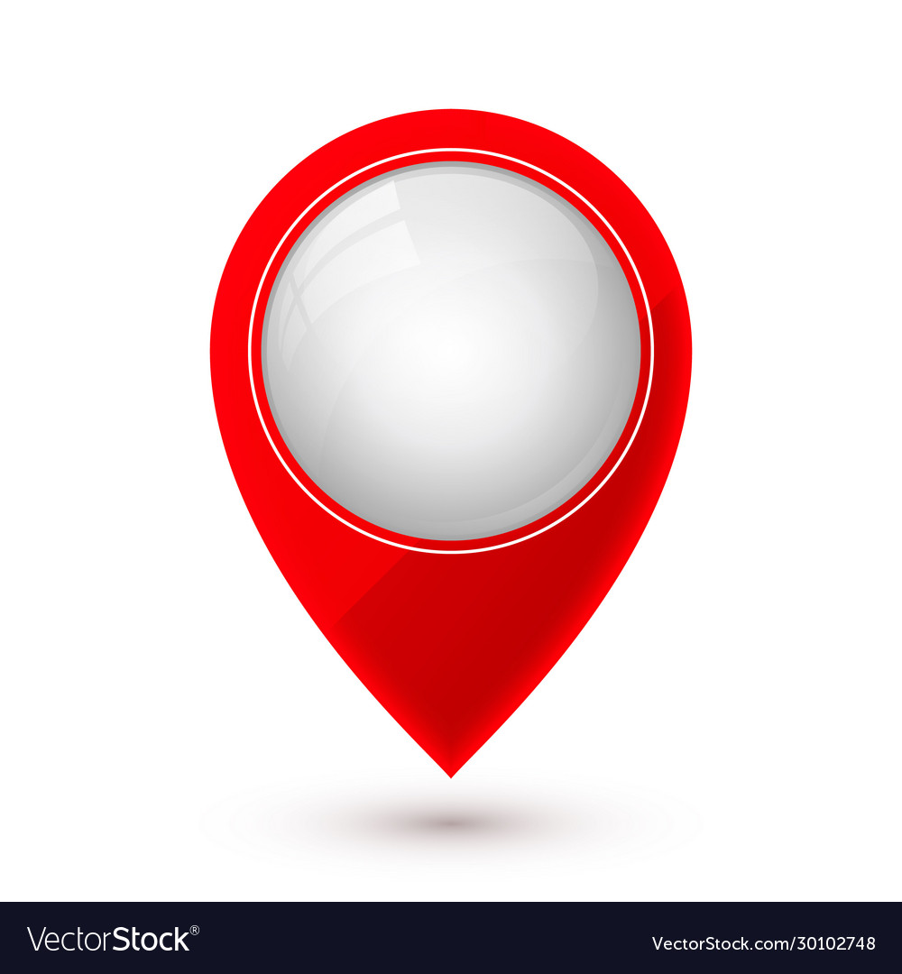 Map pointer icon in flat style with shaddow Vector Image