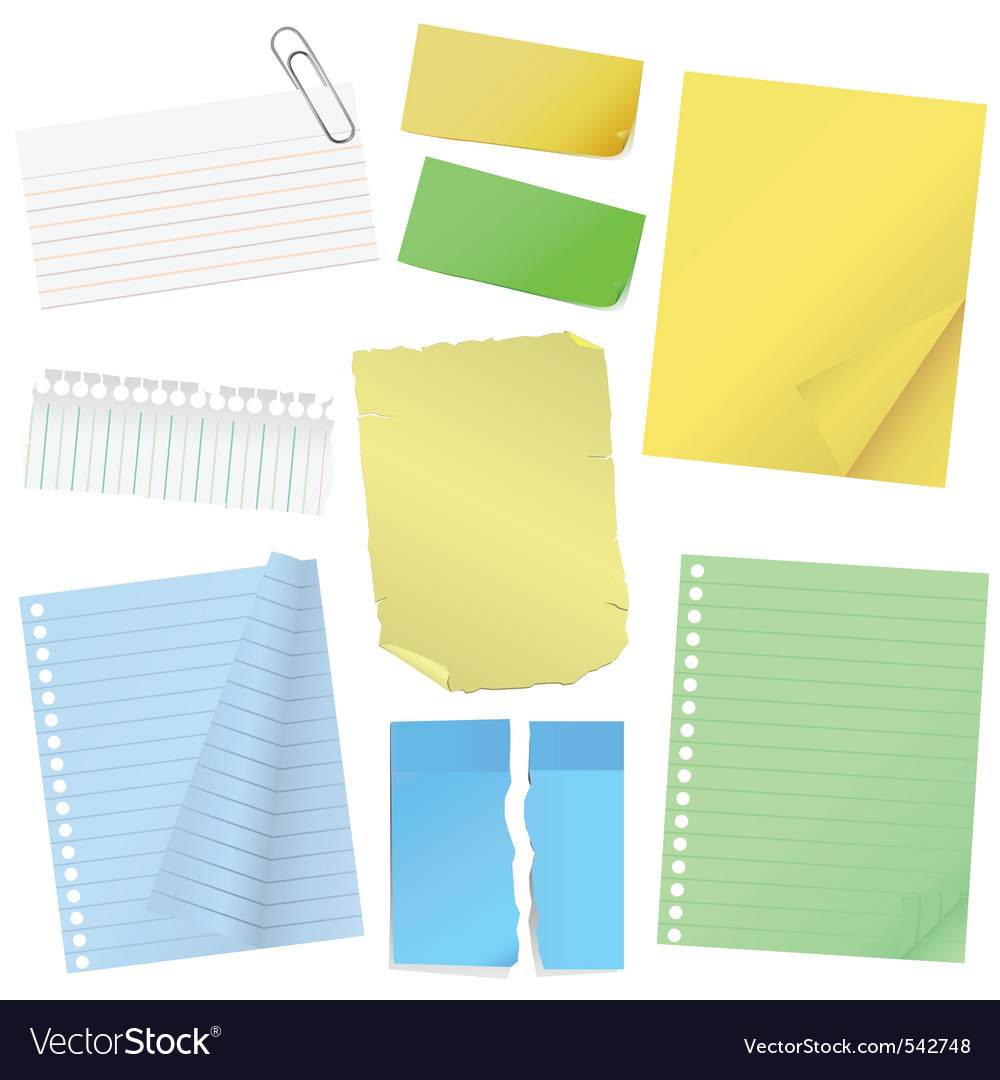 Note paper Royalty Free Vector Image - VectorStock