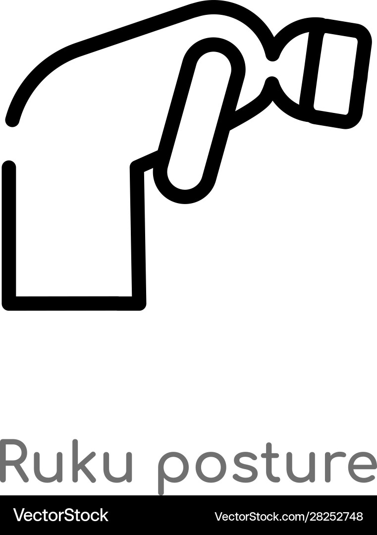 Outline ruku posture icon isolated black simple Vector Image