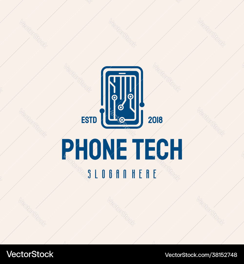 Phone technology logo hipster retro vintage Vector Image